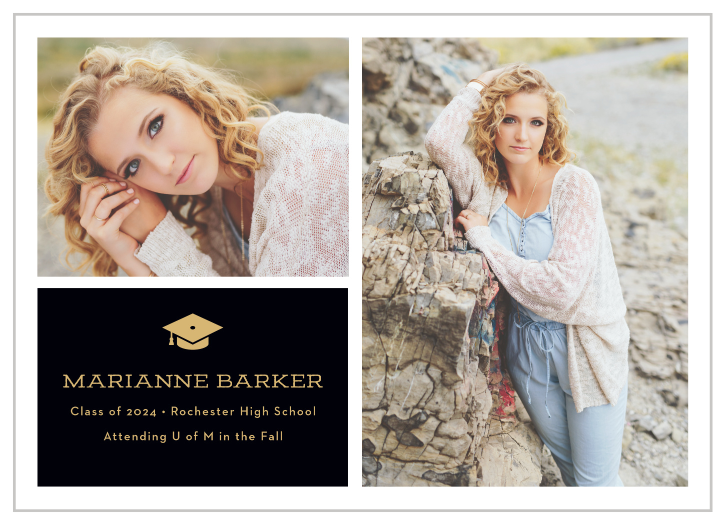 Grad Grid Graduation Announcements by Basic Invite