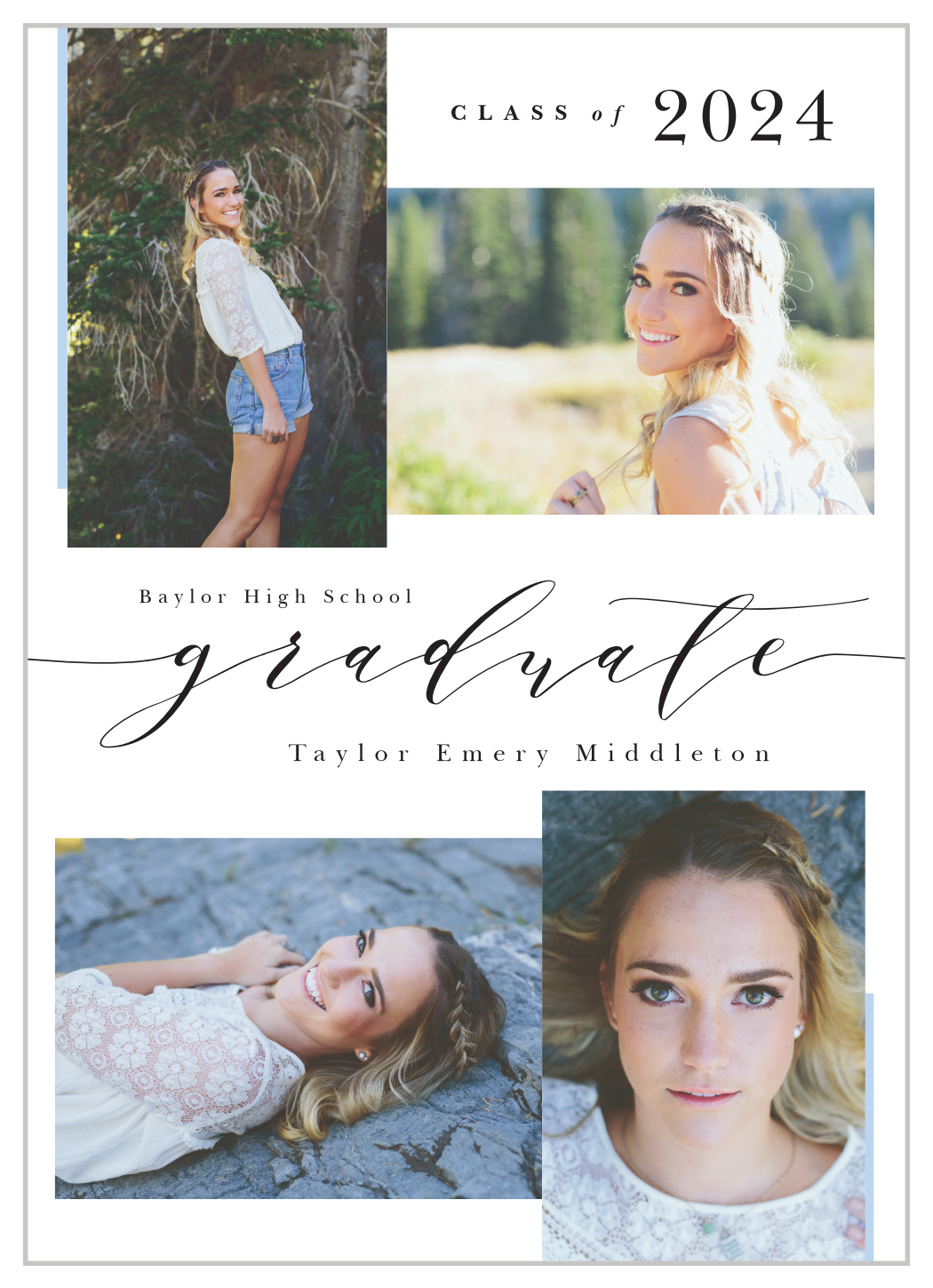 Layered Collage Graduation Announcements by Basic Invite