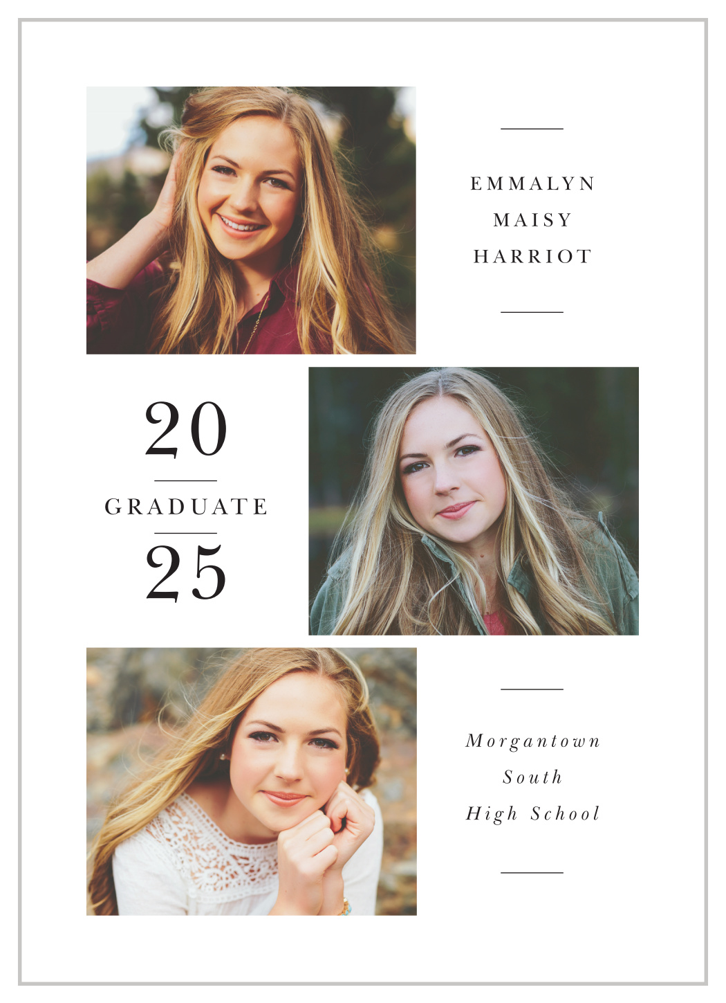 All Three Graduation Announcements by Basic Invite