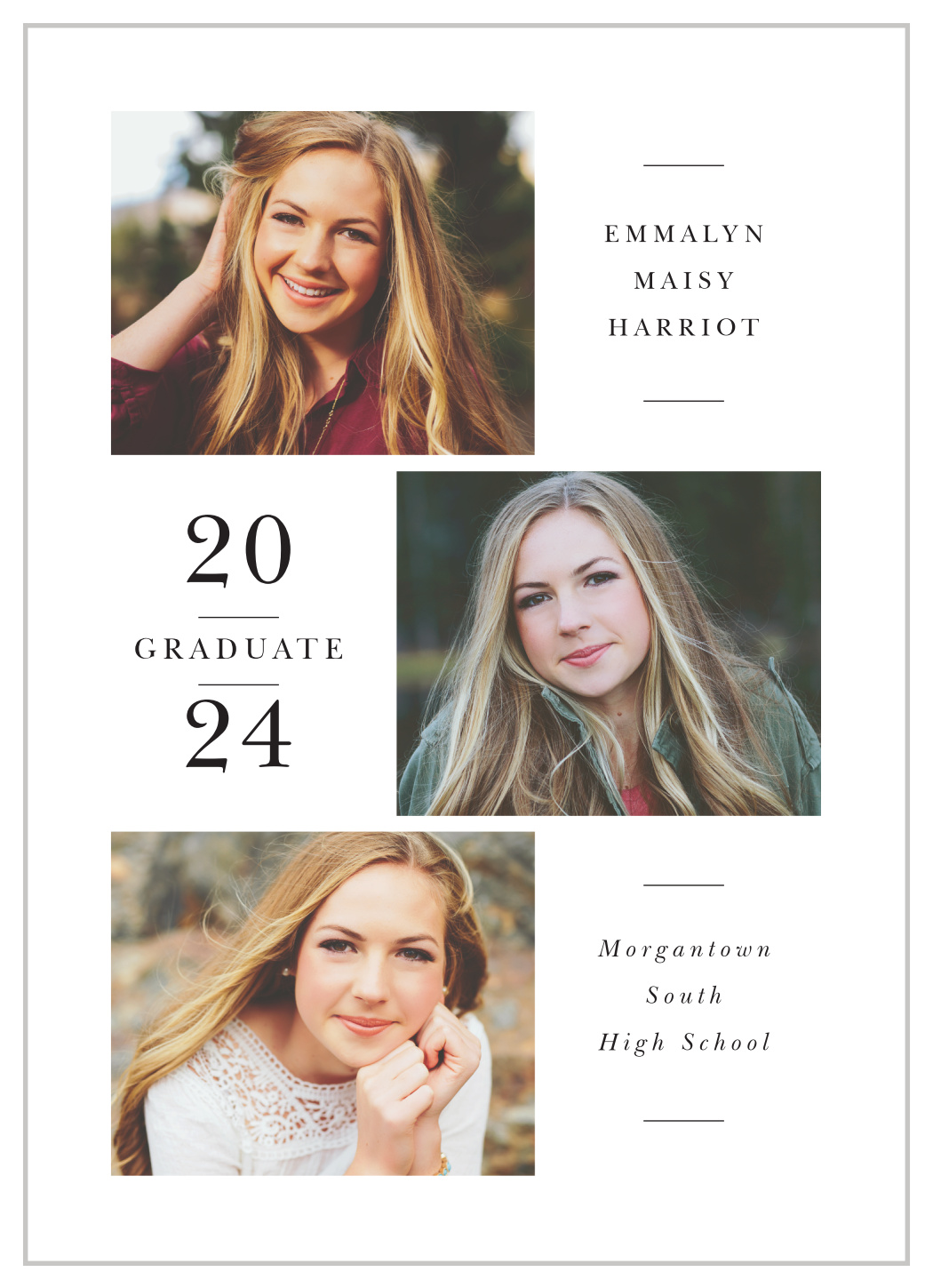 All Three Graduation Announcements by Basic Invite