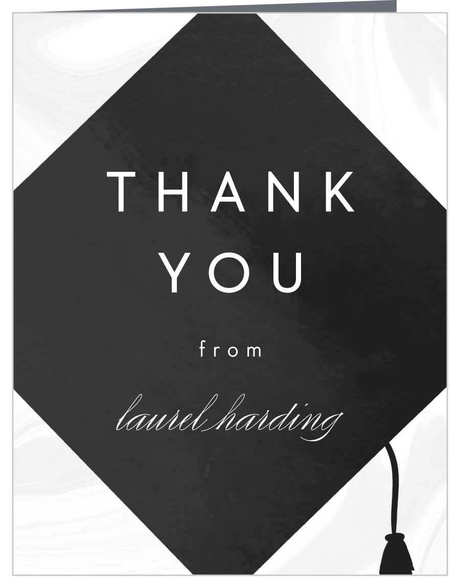 Cap & Gown Graduation Thank You Cards by Basic Invite