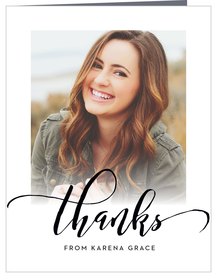 Rough Script Graduation Thank You Cards by Basic Invite