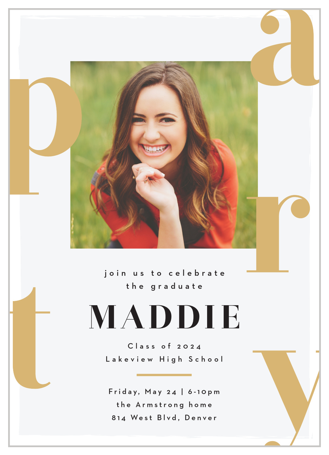 Effervescent Grad Graduation Invitations by Basic Invite