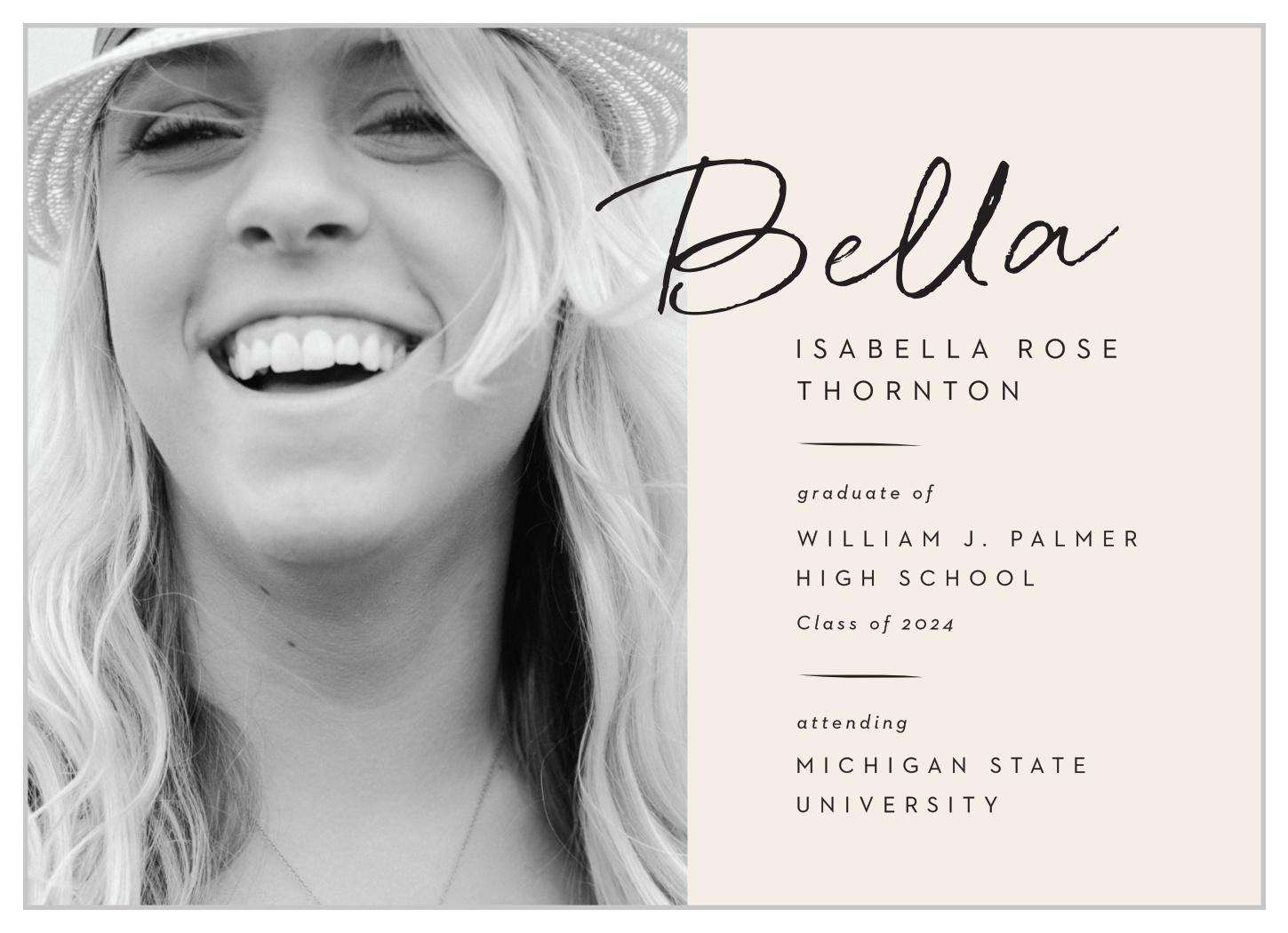 Bella Script Graduation Announcements by Basic Invite