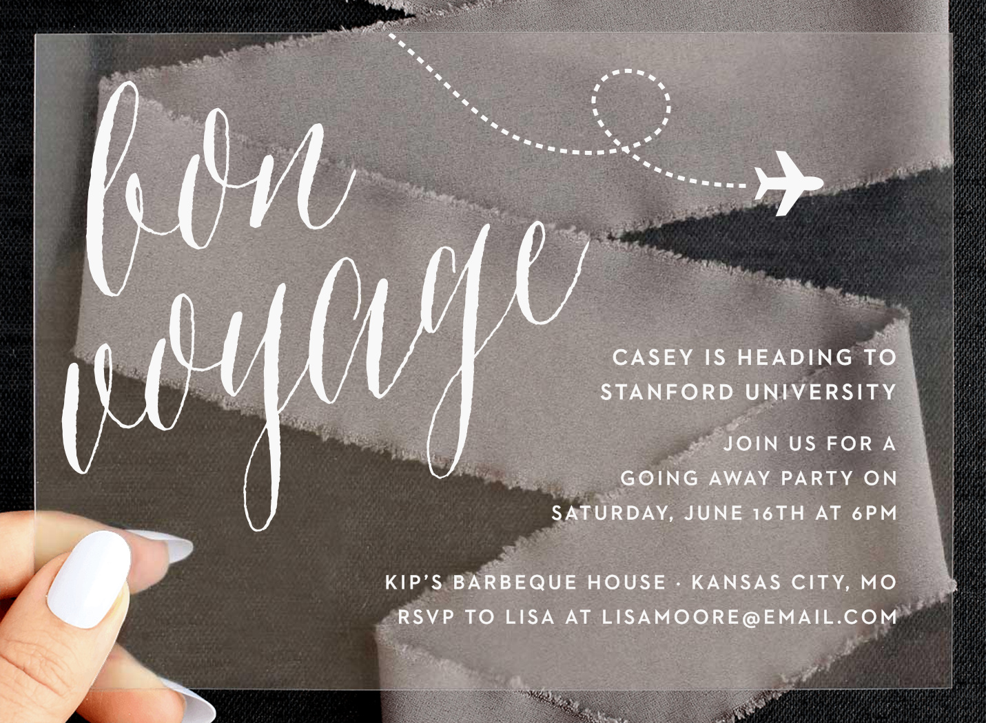 Bon Voyage Clear Graduation Invitations