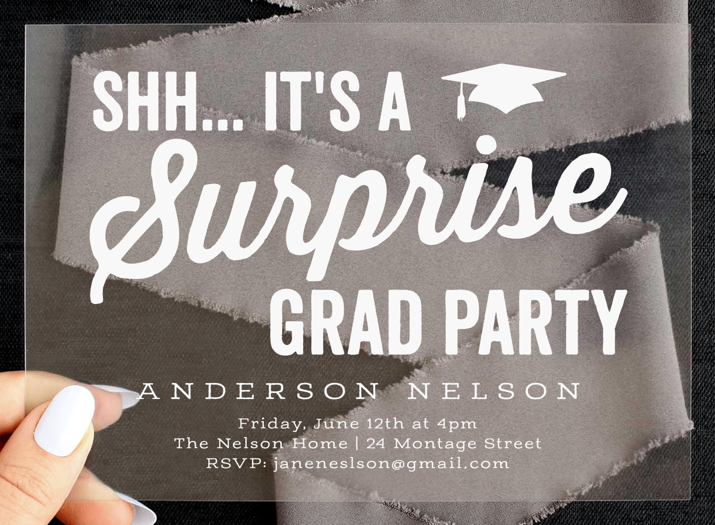 Surprise Graduation Clear Graduation Invitations