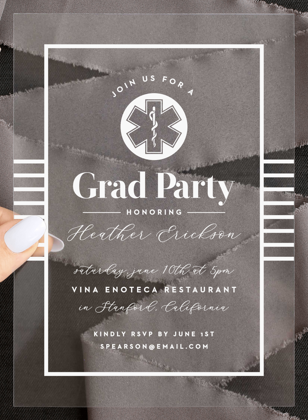 Paramedic Cross Clear Graduation Invitations