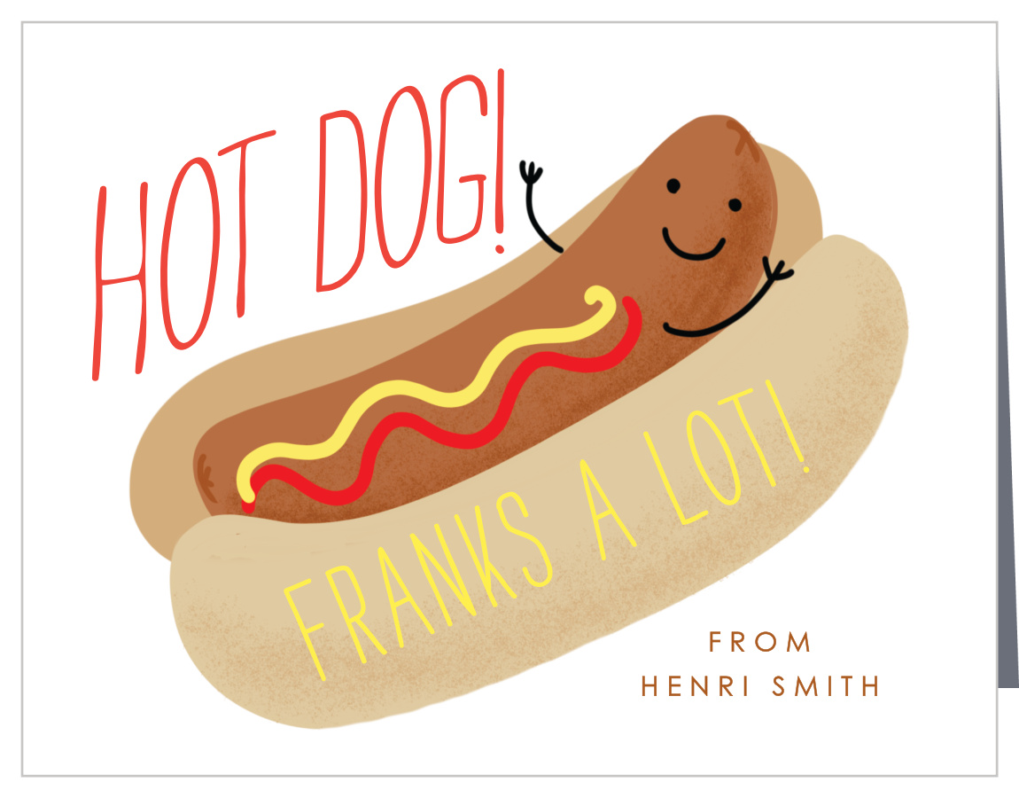 Hot Dog Children's Birthday Thank You Cards by Basic Invite