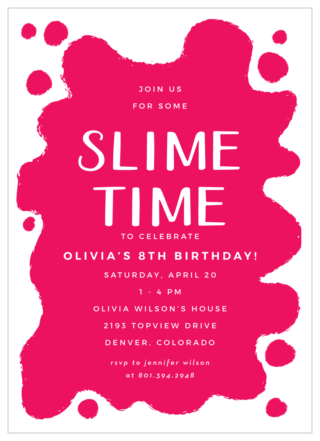 Slime Time Birthday Invitations by Basic Invite