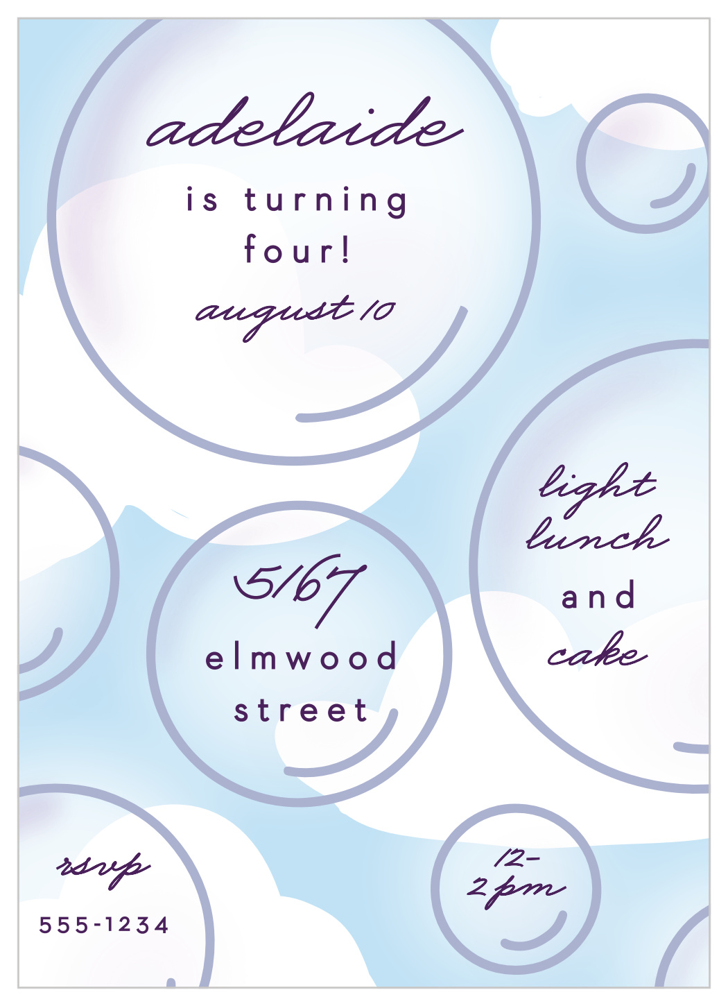 Bubble Party Children's Birthday Invitations by Basic Invite