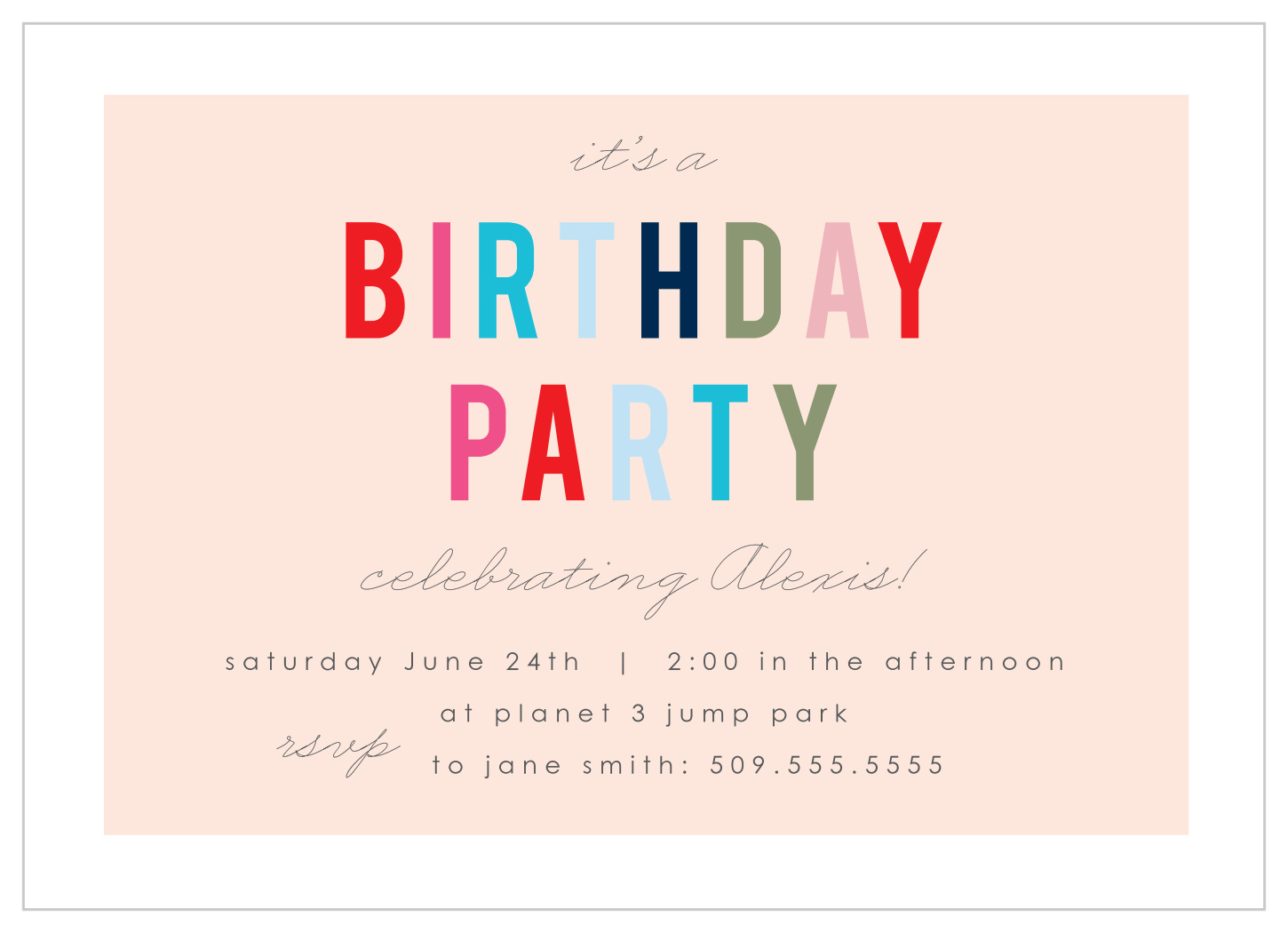 Colorful Style Children's Birthday Invitations by Basic Invite