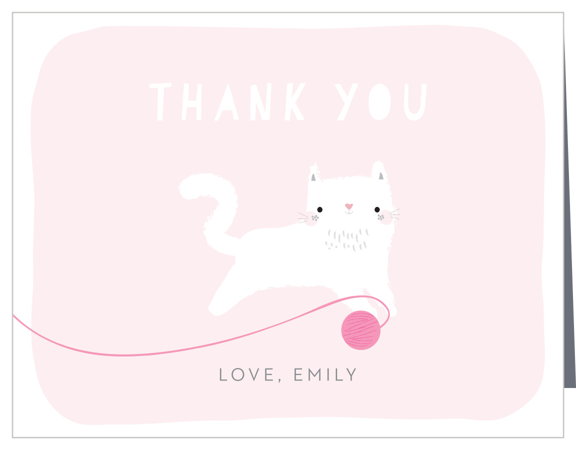 Oh Meow Children's Birthday Thank You Cards by Basic Invite