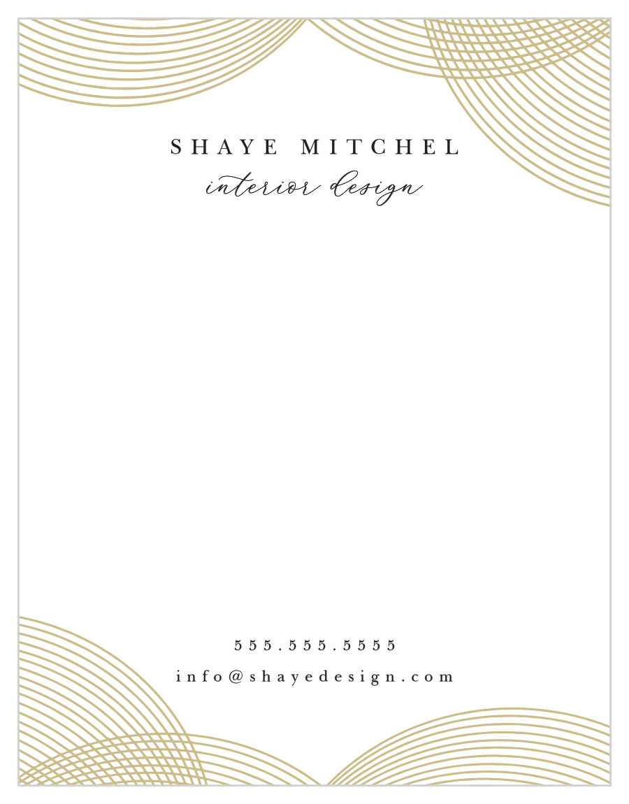 Golden Waves Business Stationery by Basic Invite