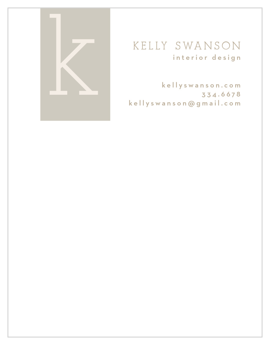 Tall Initial Business Stationery by Basic Invite