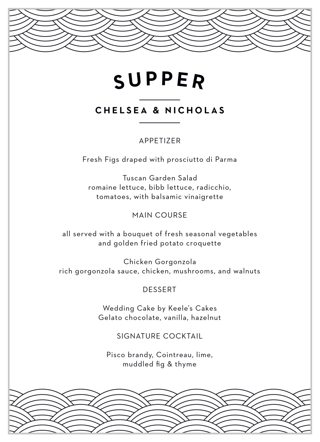 Anchorage Skyline Wedding Menus by Basic Invite