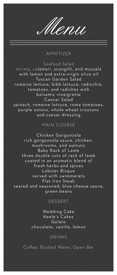 Elegant Simplicity Wedding Program