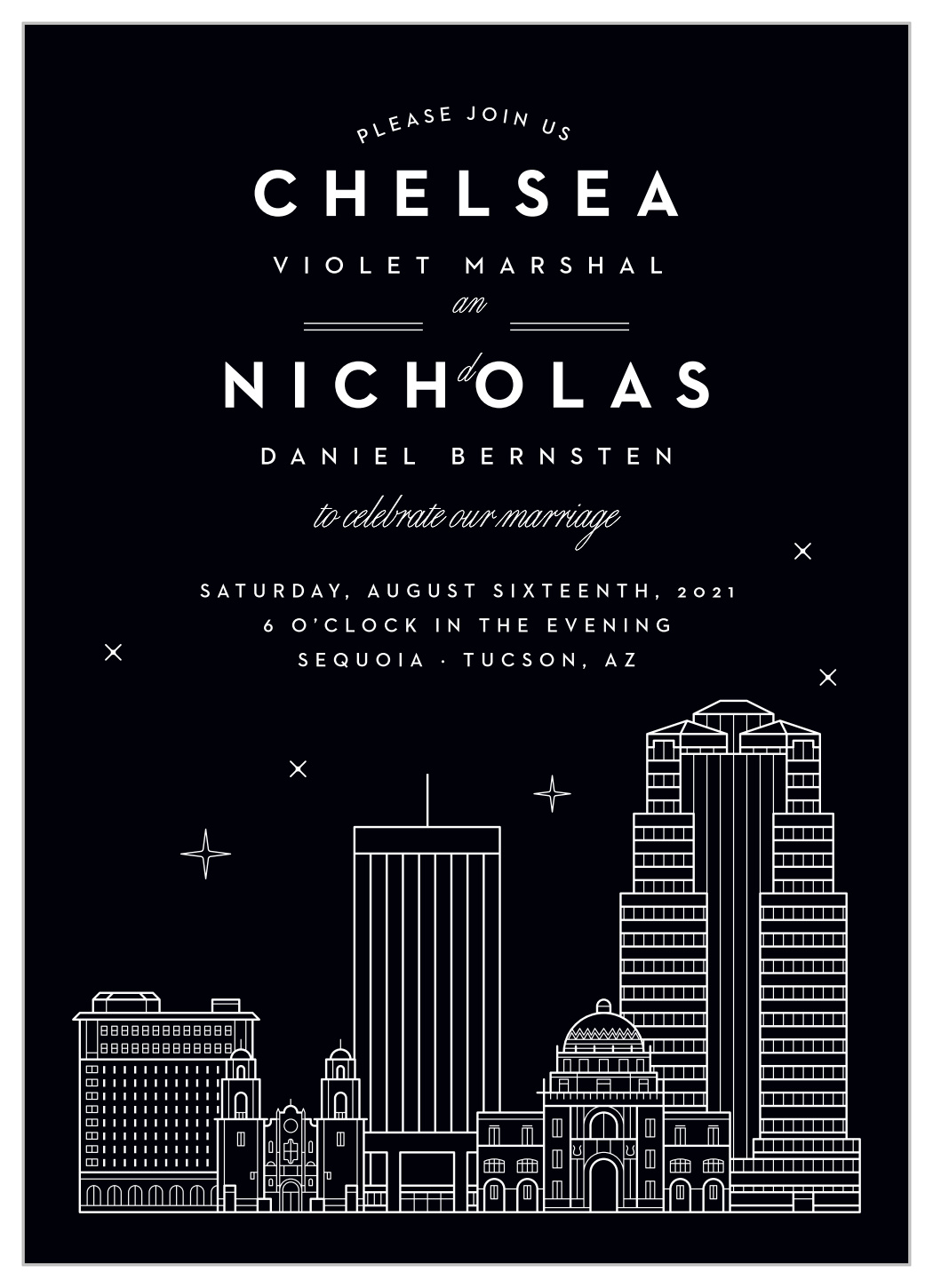 Tucson Skyline Wedding Invitations by Basic Invite