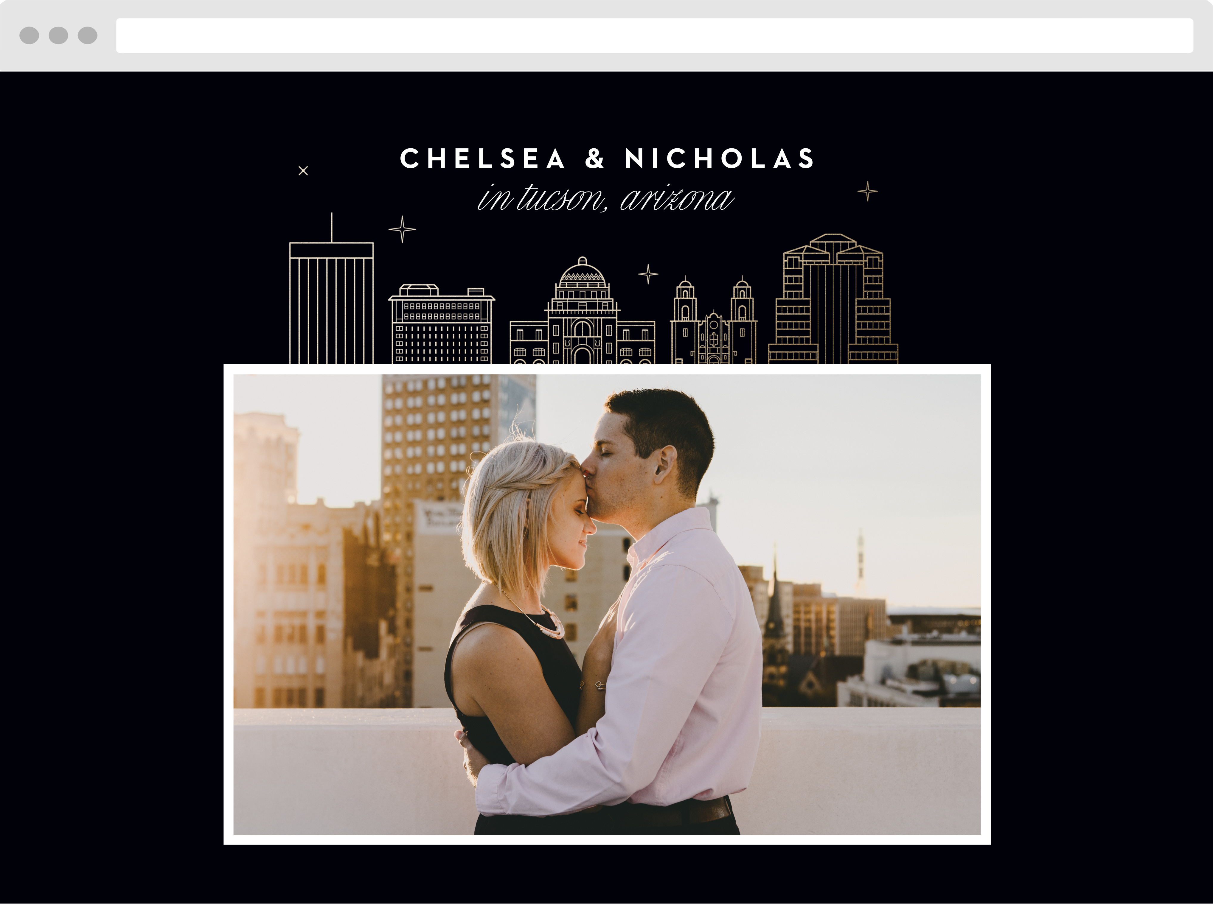 Tucson Skyline Wedding Website by Basic Invite