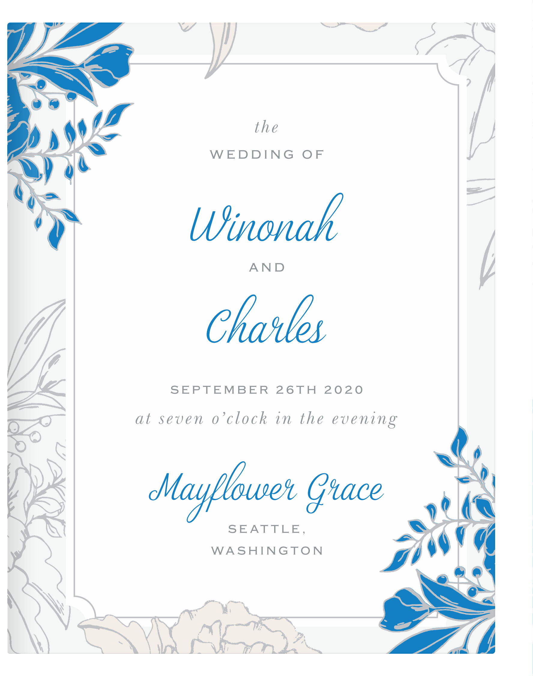 Peony Draped Guest Book by Basic Invite