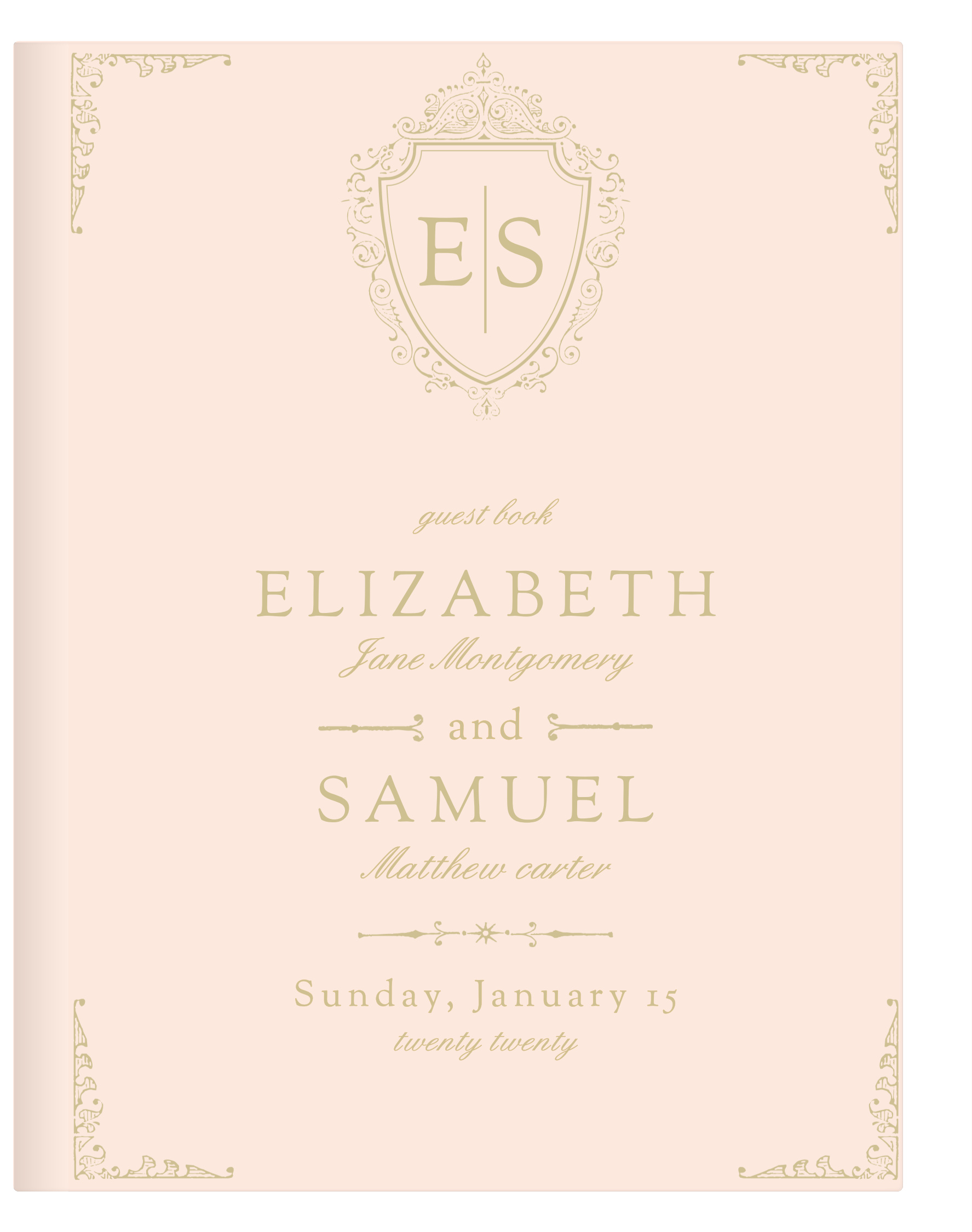 Scroll Monogram Guest Book by Basic Invite