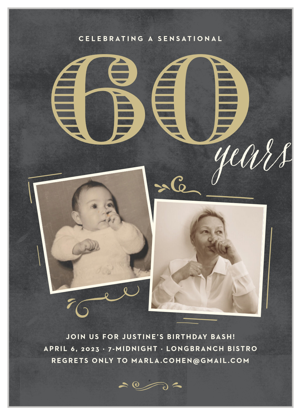 Sensational Sixty Milestone Birthday Invitations by Basic Invite