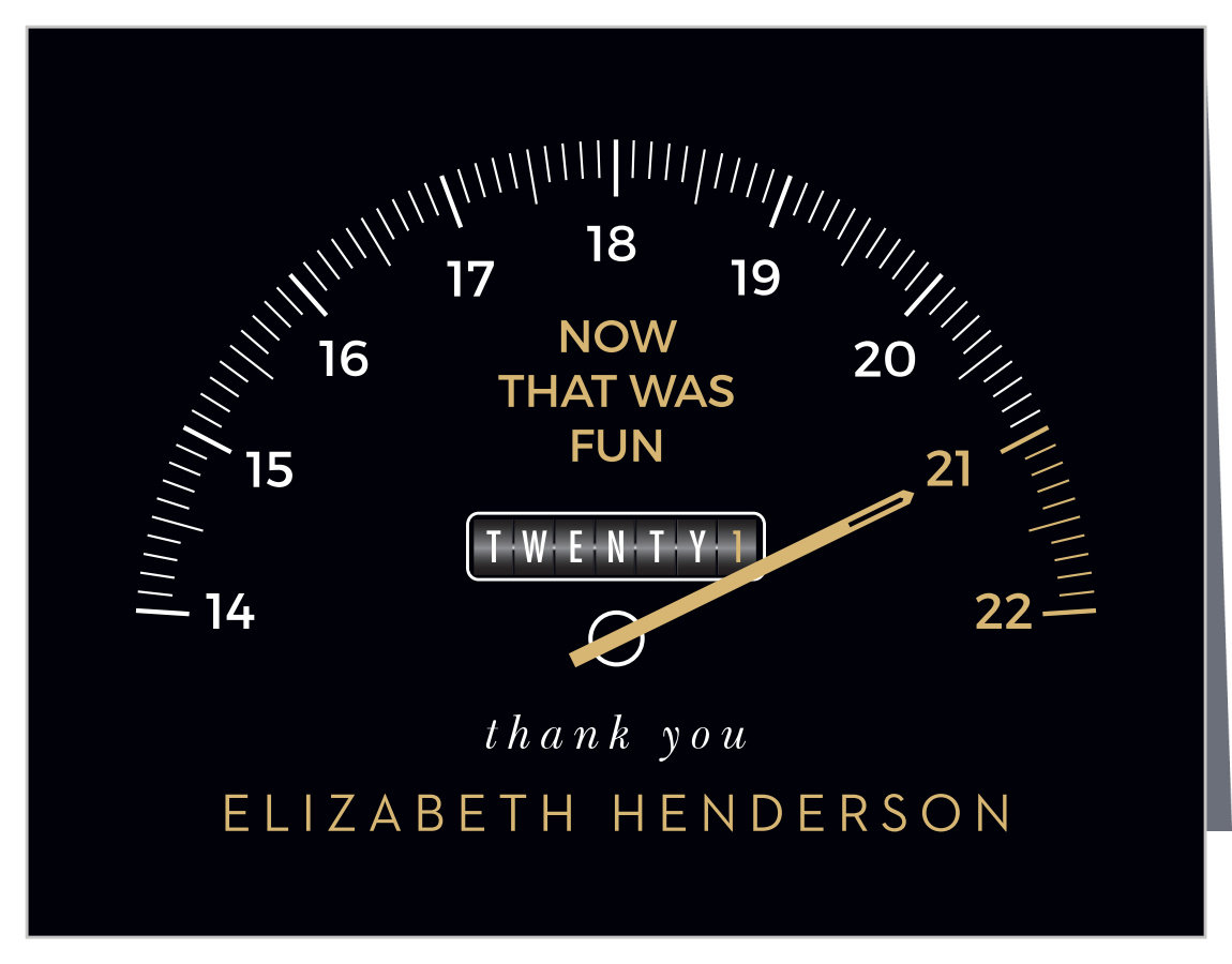 Auto Odometer Milestone Birthday Thank You Cards by Basic Invite
