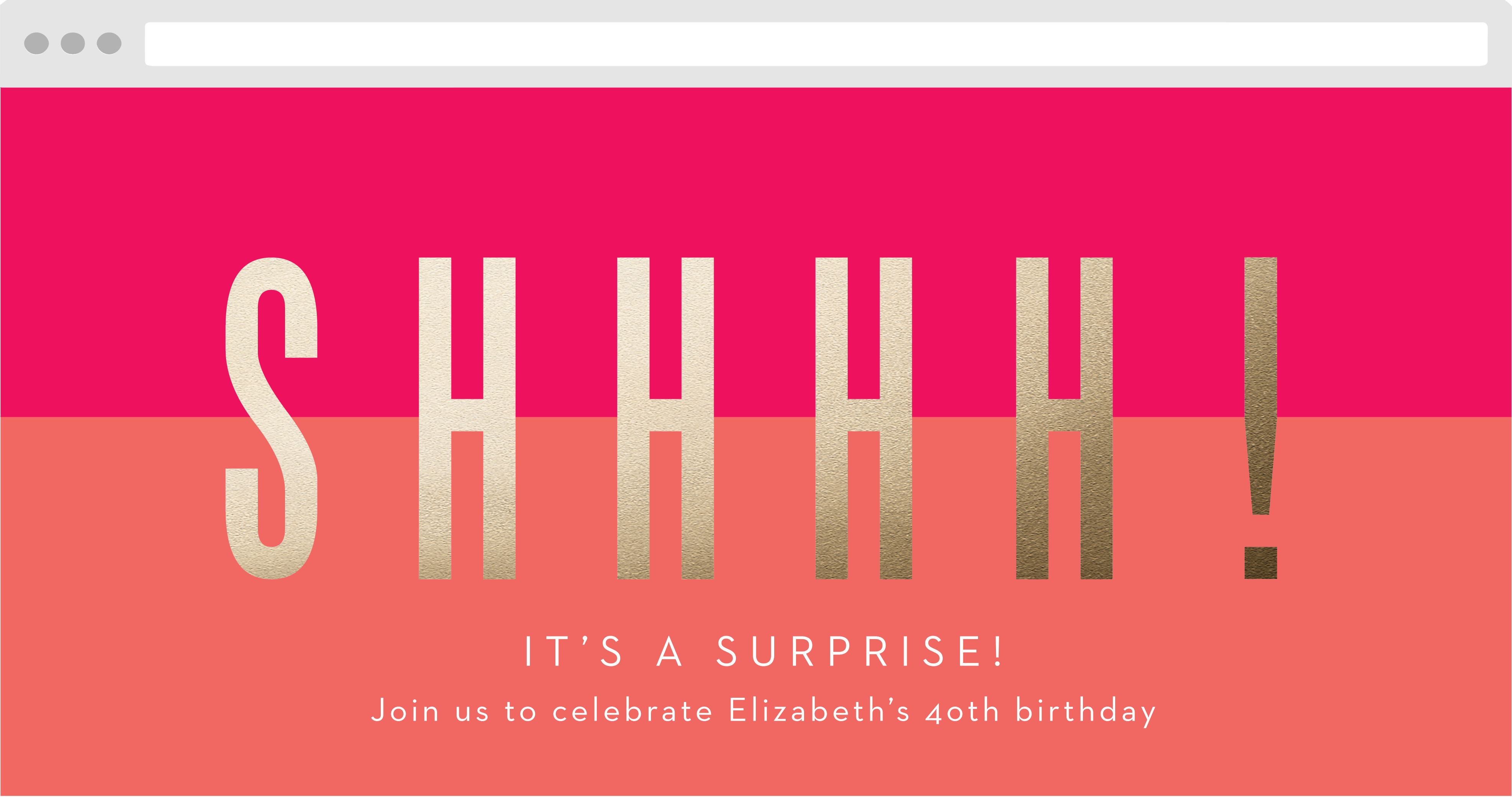 Surprise Shhh Milestone Birthday Website by Basic Invite