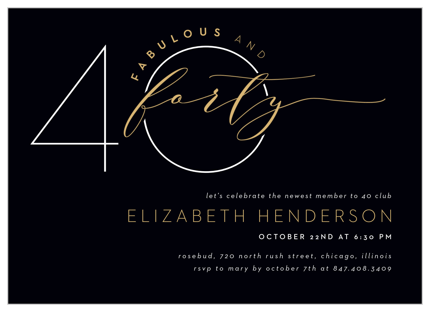 Newest Forty Milestone Birthday Invitations by Basic Invite