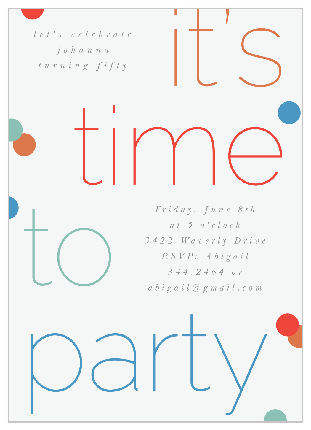 Confetti Time Milestone Birthday Invitations by Basic Invite