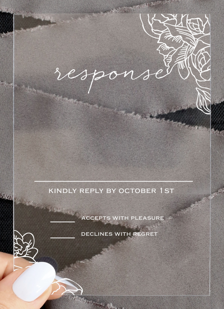 Elegant Blooms Clear Response Cards by Basic Invite