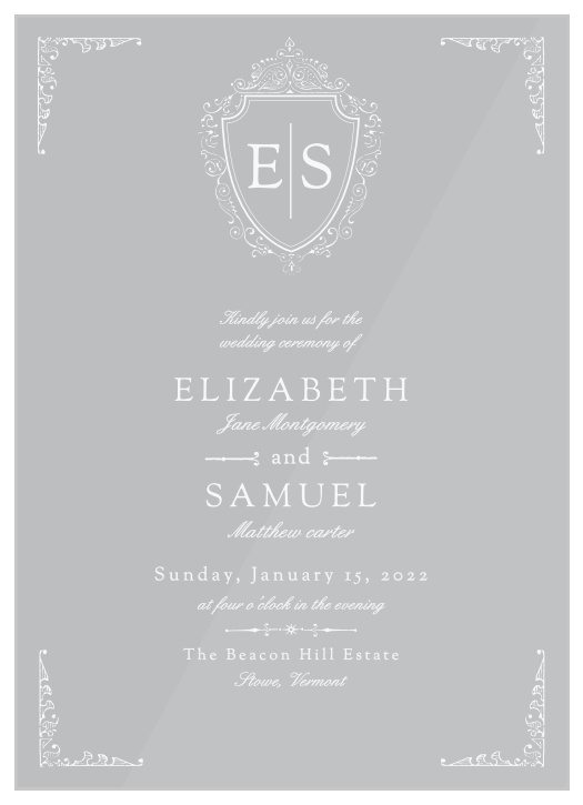 Clear Wedding Invitations, Transparent Wedding Invitations - Basic Invite