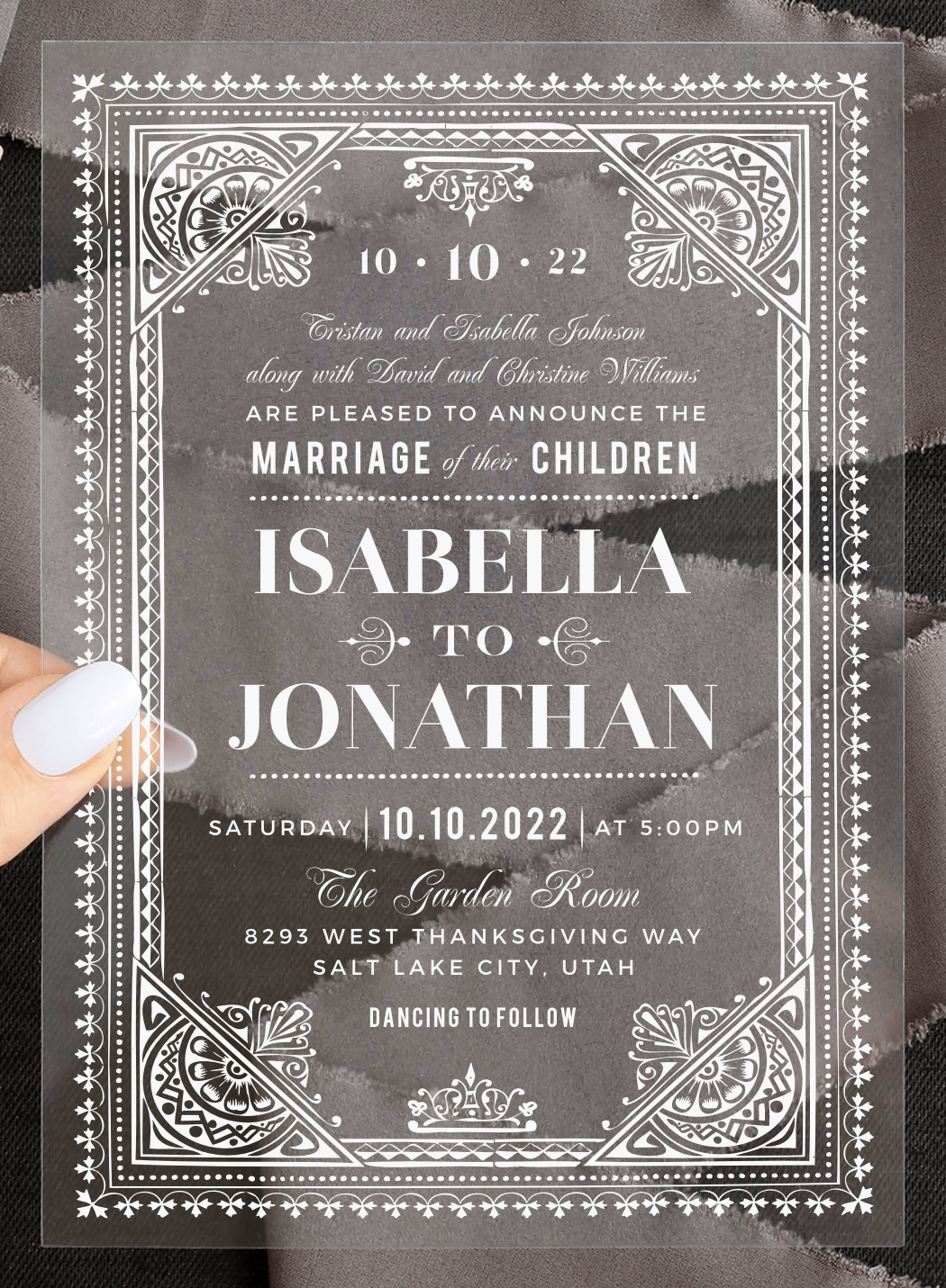 Vintage Admission Clear Wedding Invitations by Basic Invite