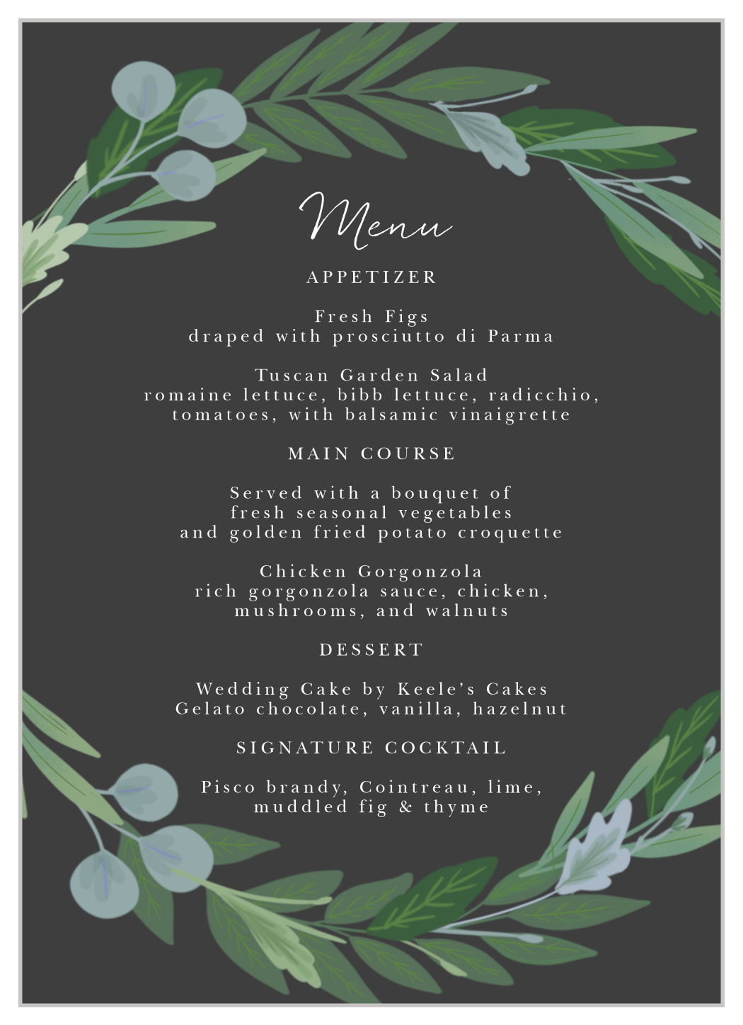 Bloom Abound Wedding Menus by Basic Invite