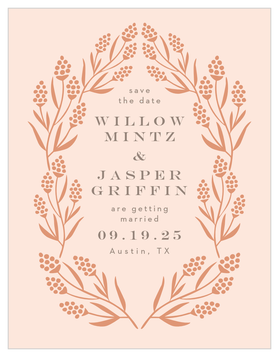 Gilded Hyacinth Save the Date Cards by Basic Invite