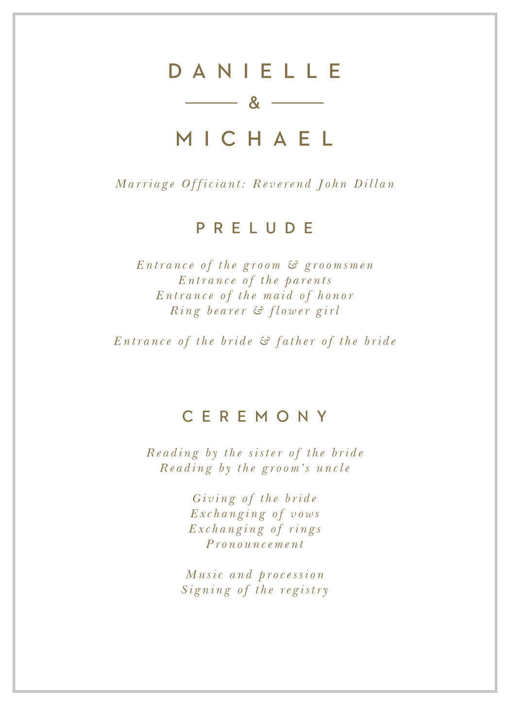 Garden of Greenery Wedding Programs by Basic Invite