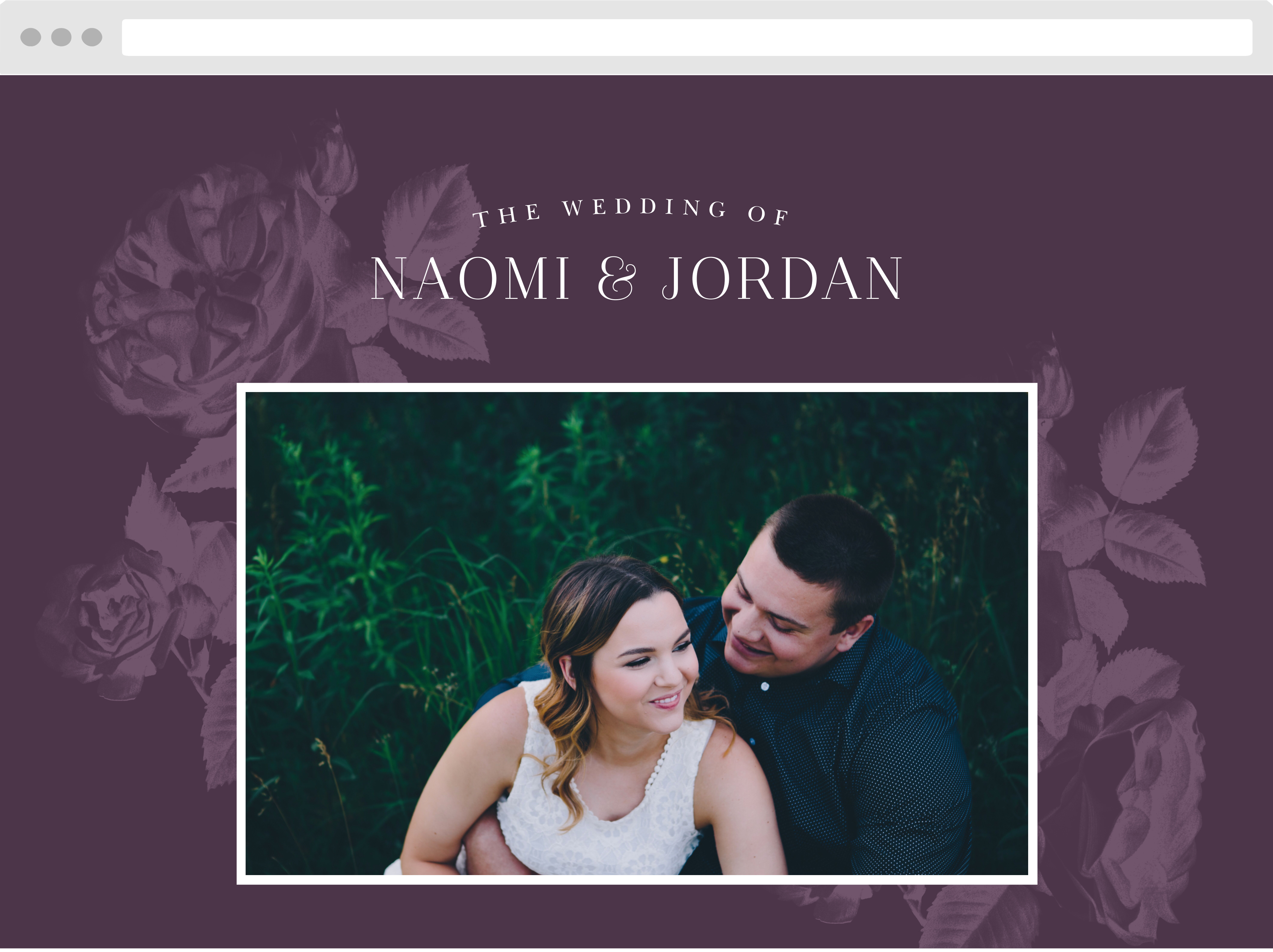 Floral Overlay Wedding Website by Basic Invite