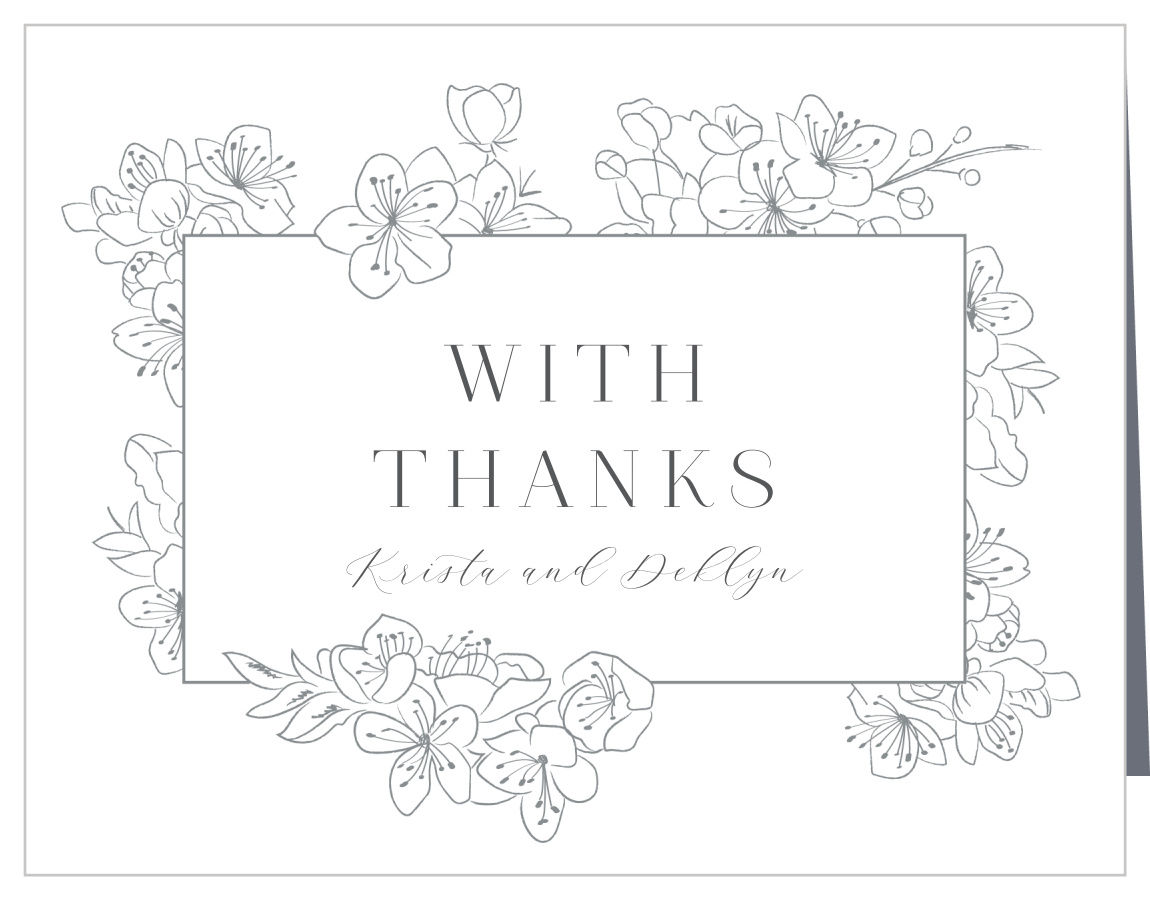Sketched Florals Wedding Thank You Cards by Basic Invite