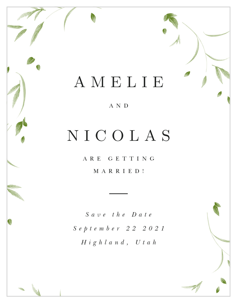 Falling Foliage Save the Date Cards by Basic Invite