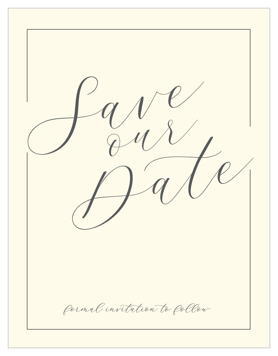 Elegant Typography Save the Date Cards by Basic Invite