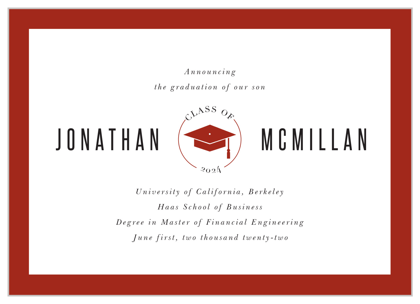 Logo Cap Graduation Announcements by Basic Invite