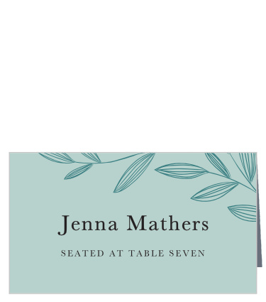 Outlined Laurels Wedding Menus by Basic Invite