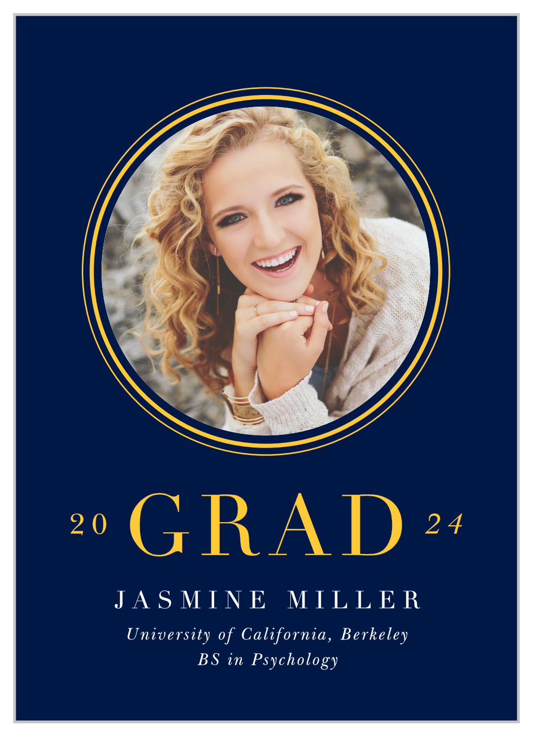 Circle Frame Graduation Announcements by Basic Invite