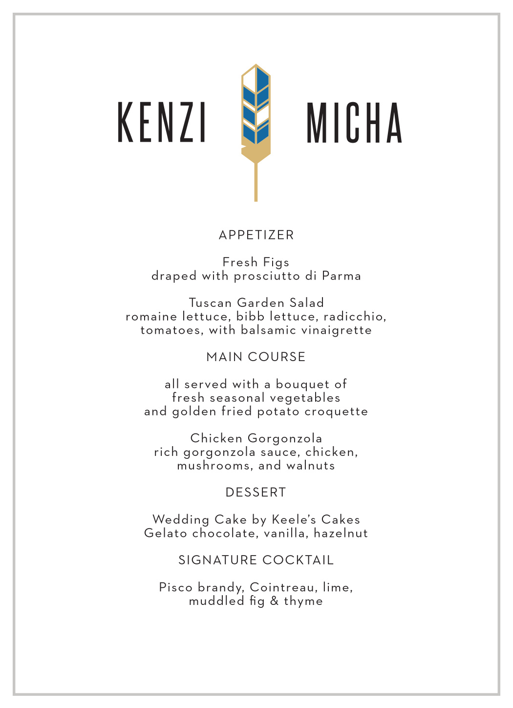 Colorful Feather Wedding Menus by Basic Invite