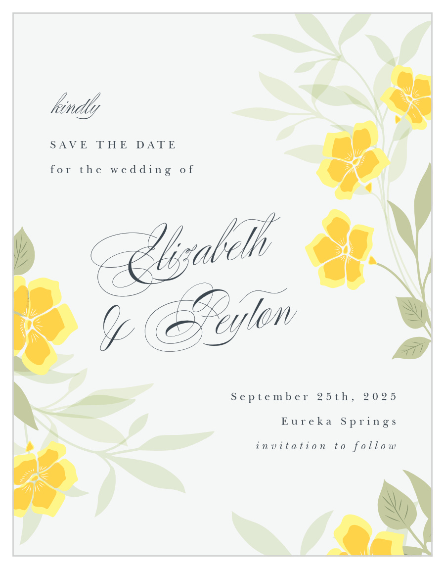 Clematis Blossom Save the Date Cards by Basic Invite