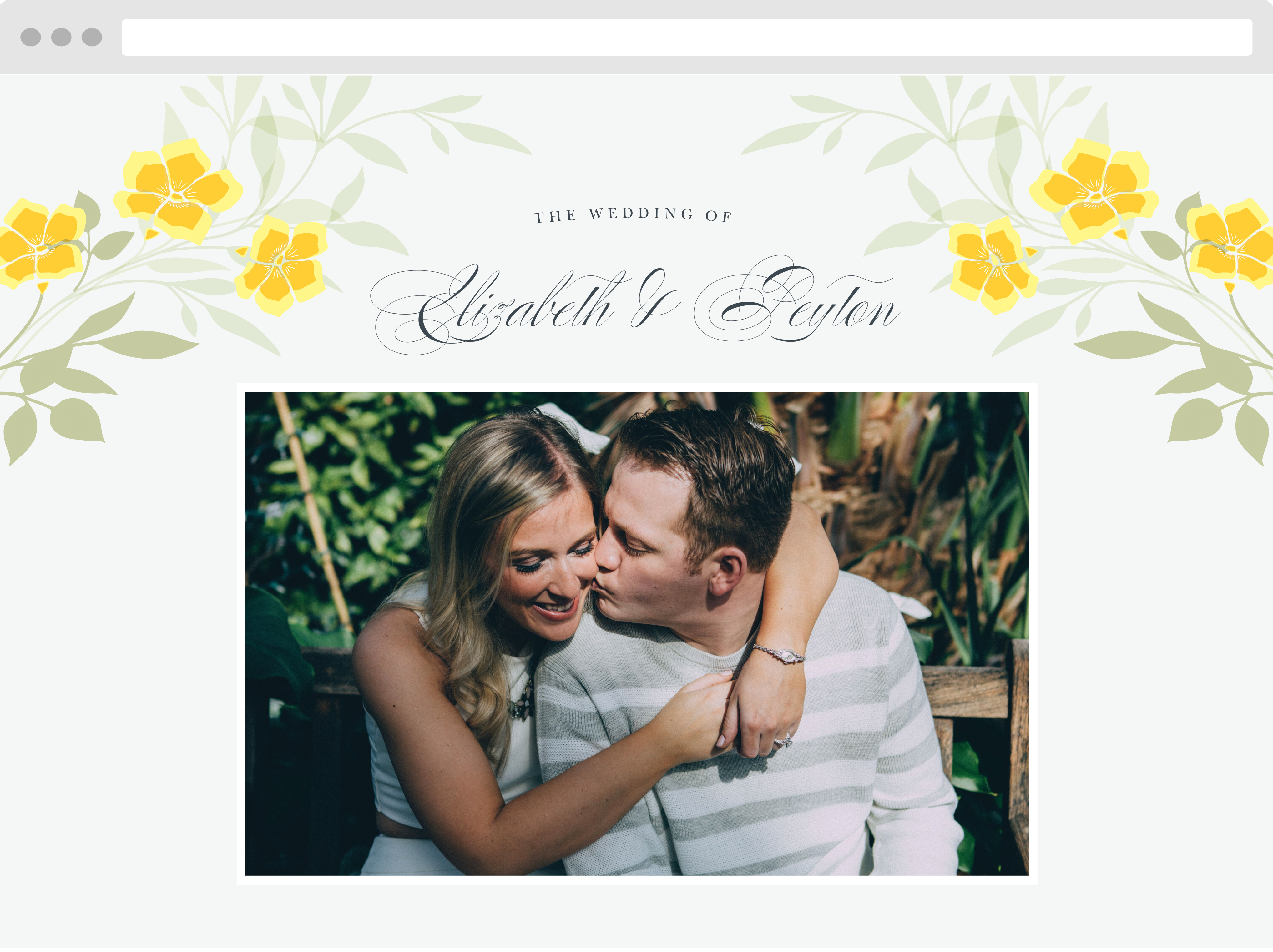 Clematis Blossom Wedding Website by Basic Invite
