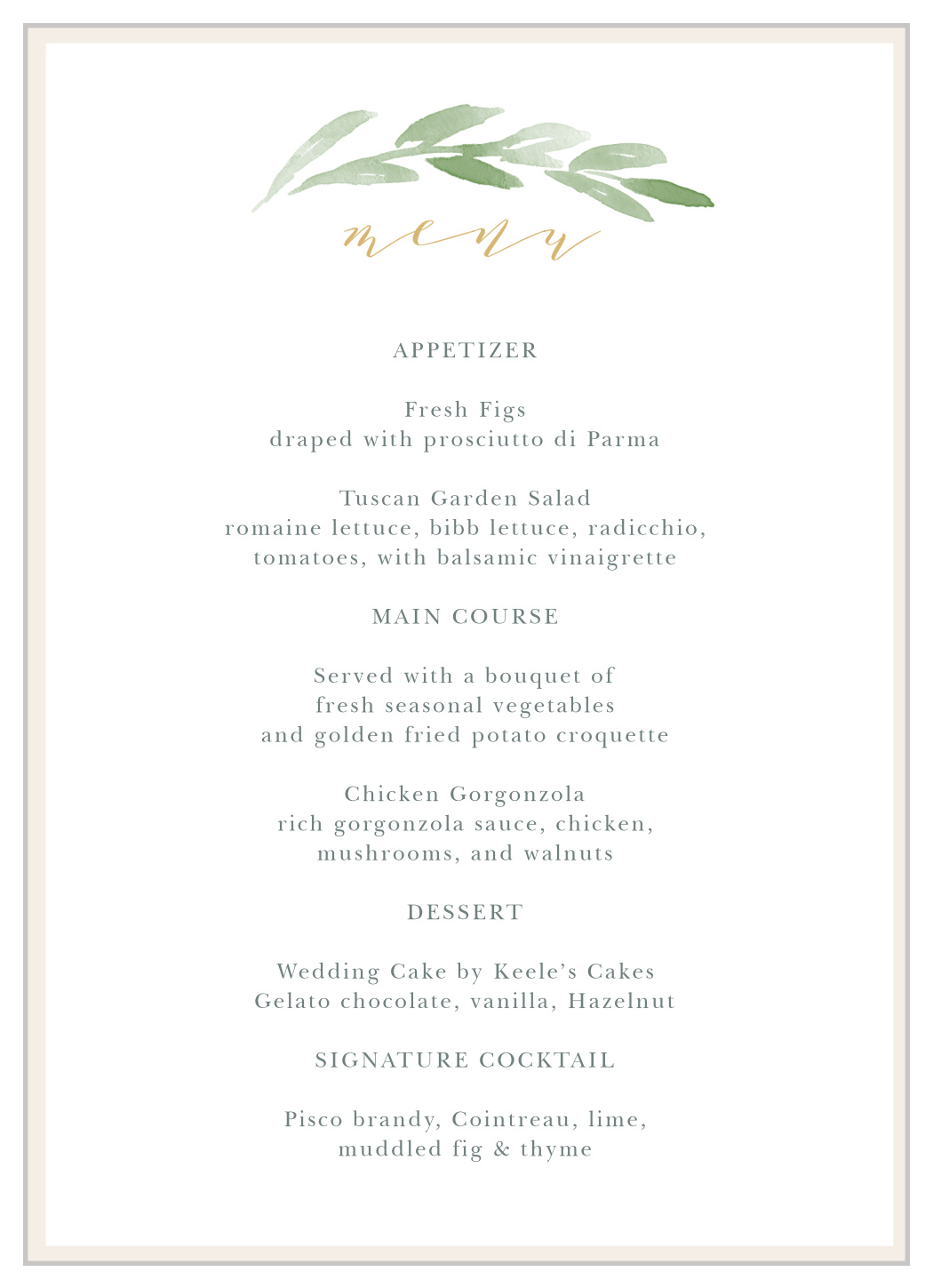 Forever Wreath Wedding Menus by Basic Invite