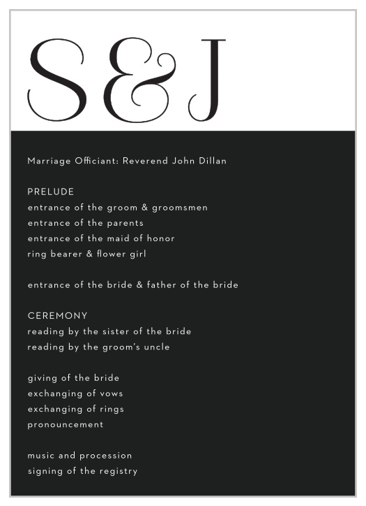 Oversize Date Wedding Menus by Basic Invite