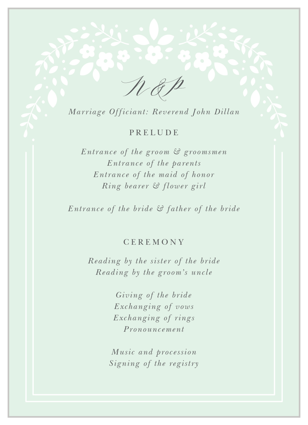 Botanic Garden Wedding Programs by Basic Invite