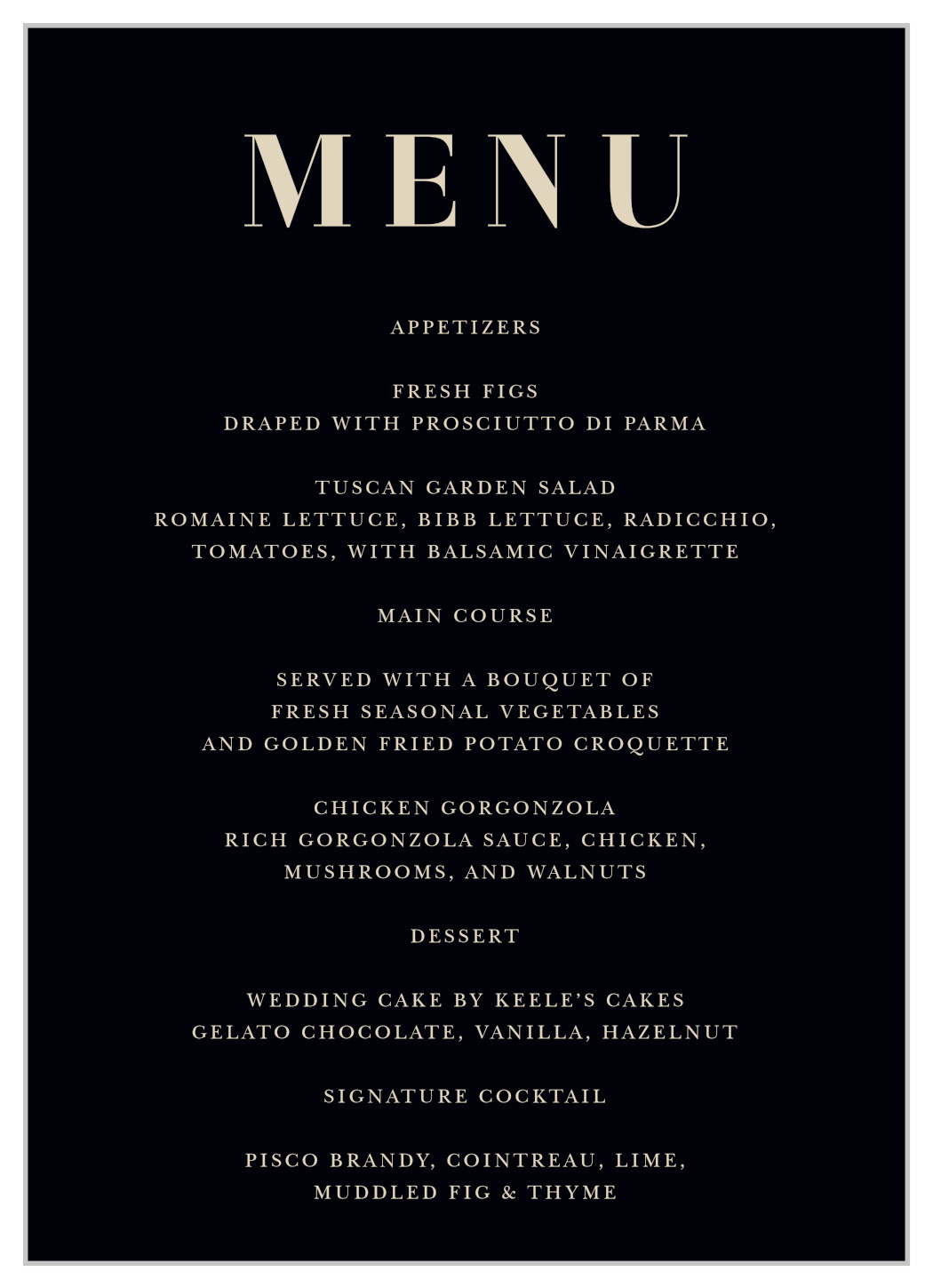 Basic Monogram Wedding Menus by Basic Invite