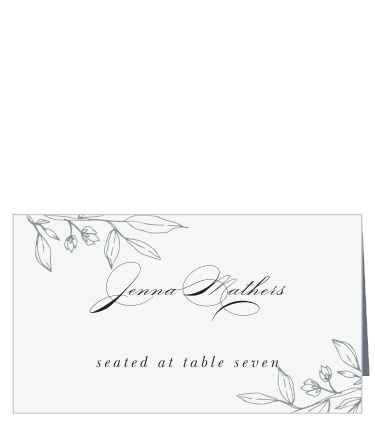 Penwork Florals Wedding Menus by Basic Invite